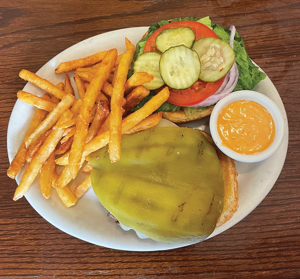 San Pedro Brewing Company’s Ortega Burger. (photo: Sanam Lamborn)