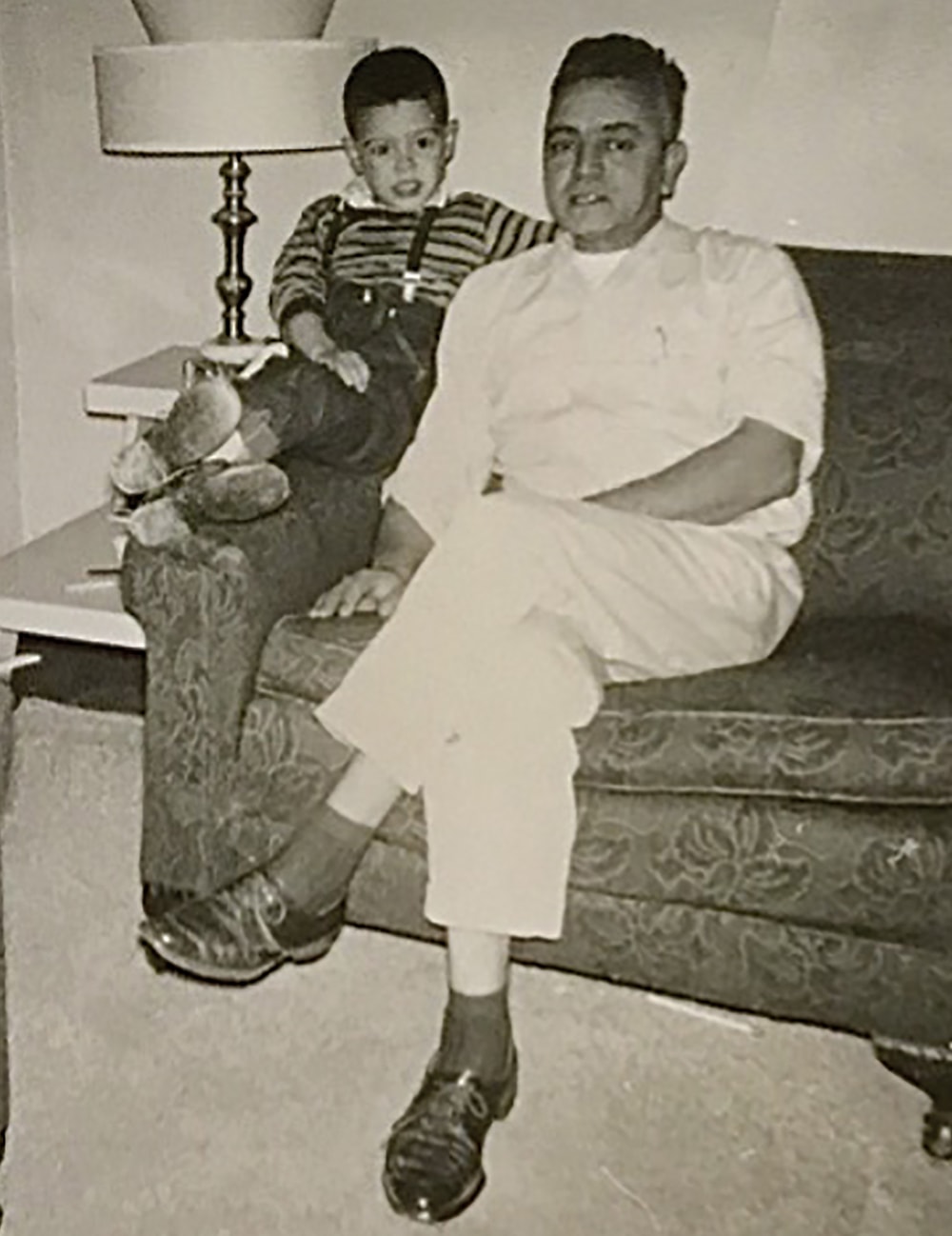 Ray with his father, Pietro “Paolo” Vaudo, in Cambridge, Mass., 1957 ...