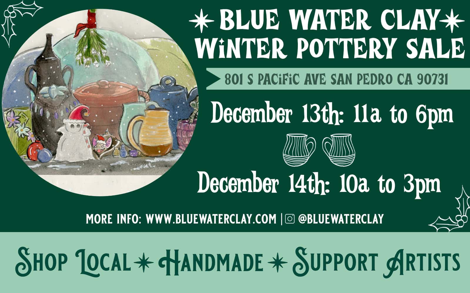 Winter Pottery Sale at Blue Water Clay - San Pedro Today